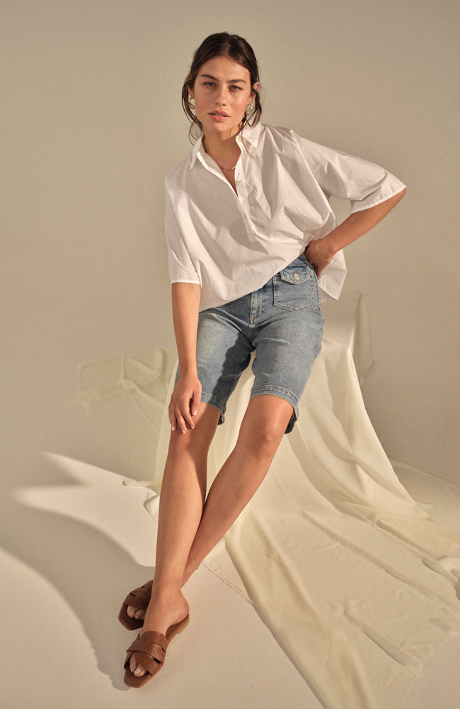 Lowana Cotton Blouse - White by Mos Mosh – Harlow North