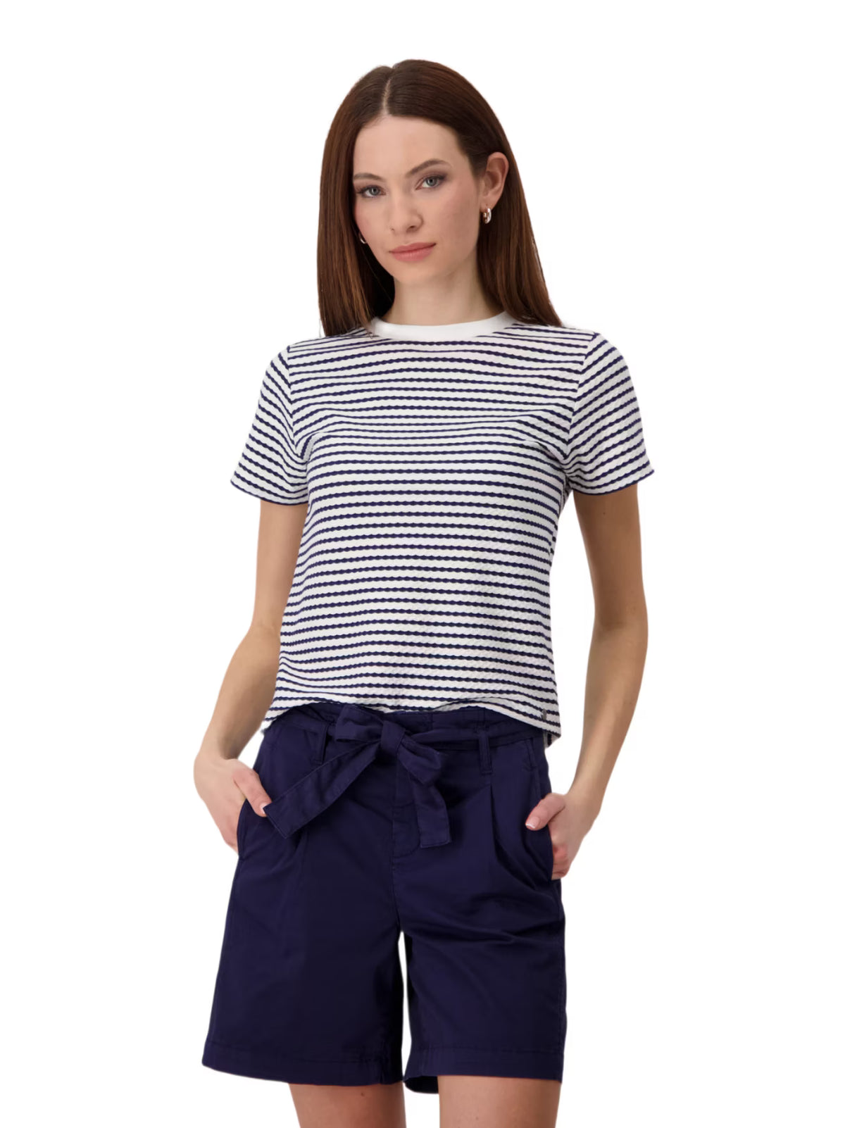 R/N T-Shirt Basic Structure - Navy Blue Stripe by Monari – Harlow North
