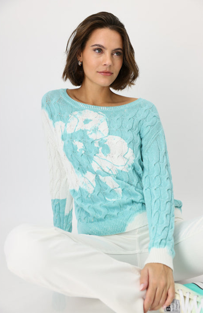 Round Neck Pullover - Mint Print by Monari – Harlow North
