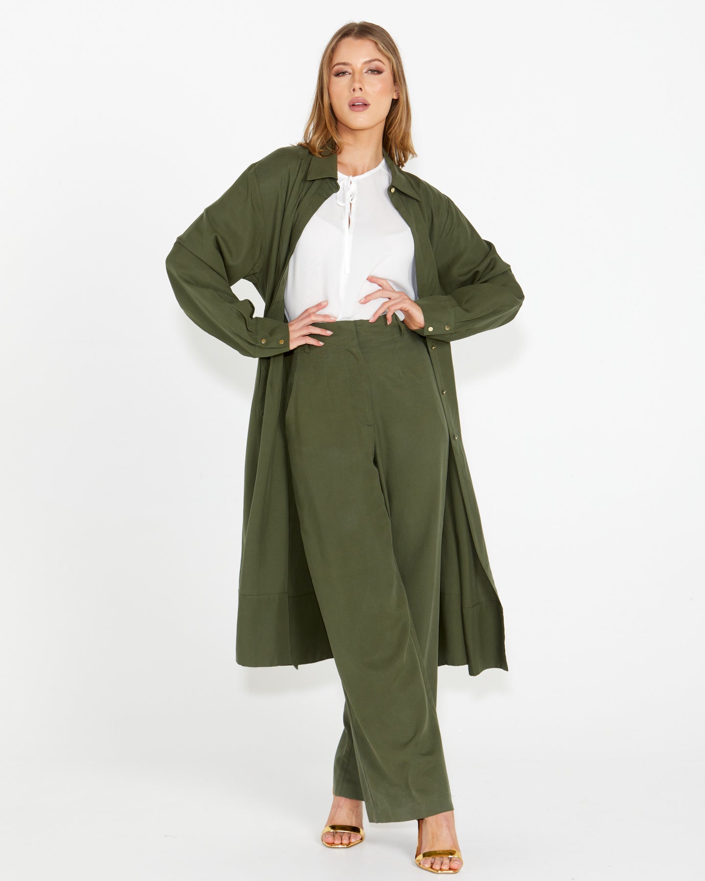 Alter Ego Duster Shirt Dress - Olive by Fate + Becker – Harlow North