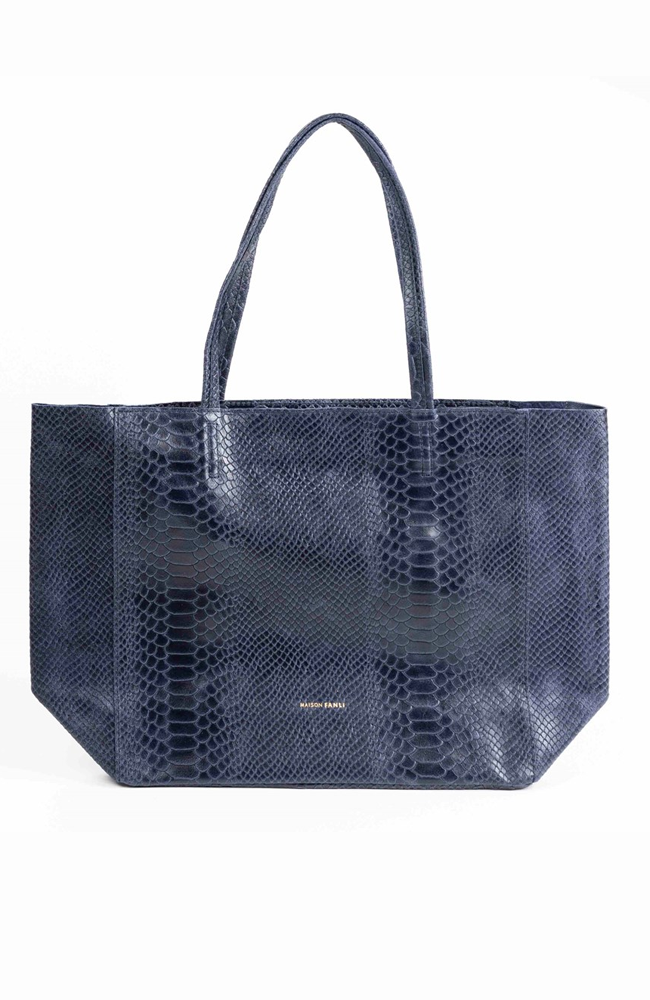 Rectangular Tote - Navy Snake Skin by Maison Fanli – Harlow North