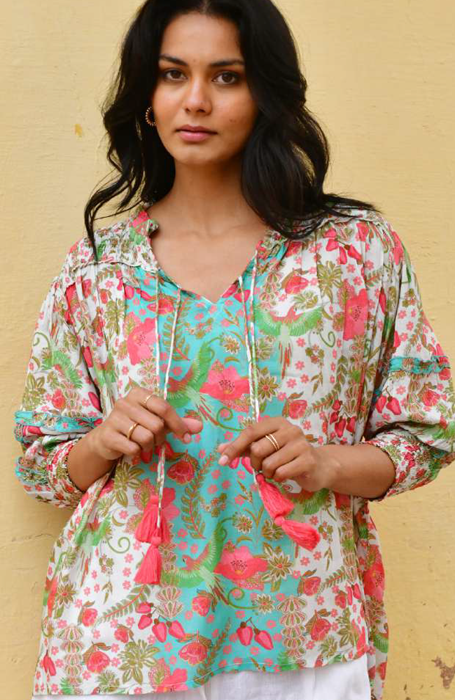 Hummingbird Blouse - Green by Azure & Indigo – Harlow North