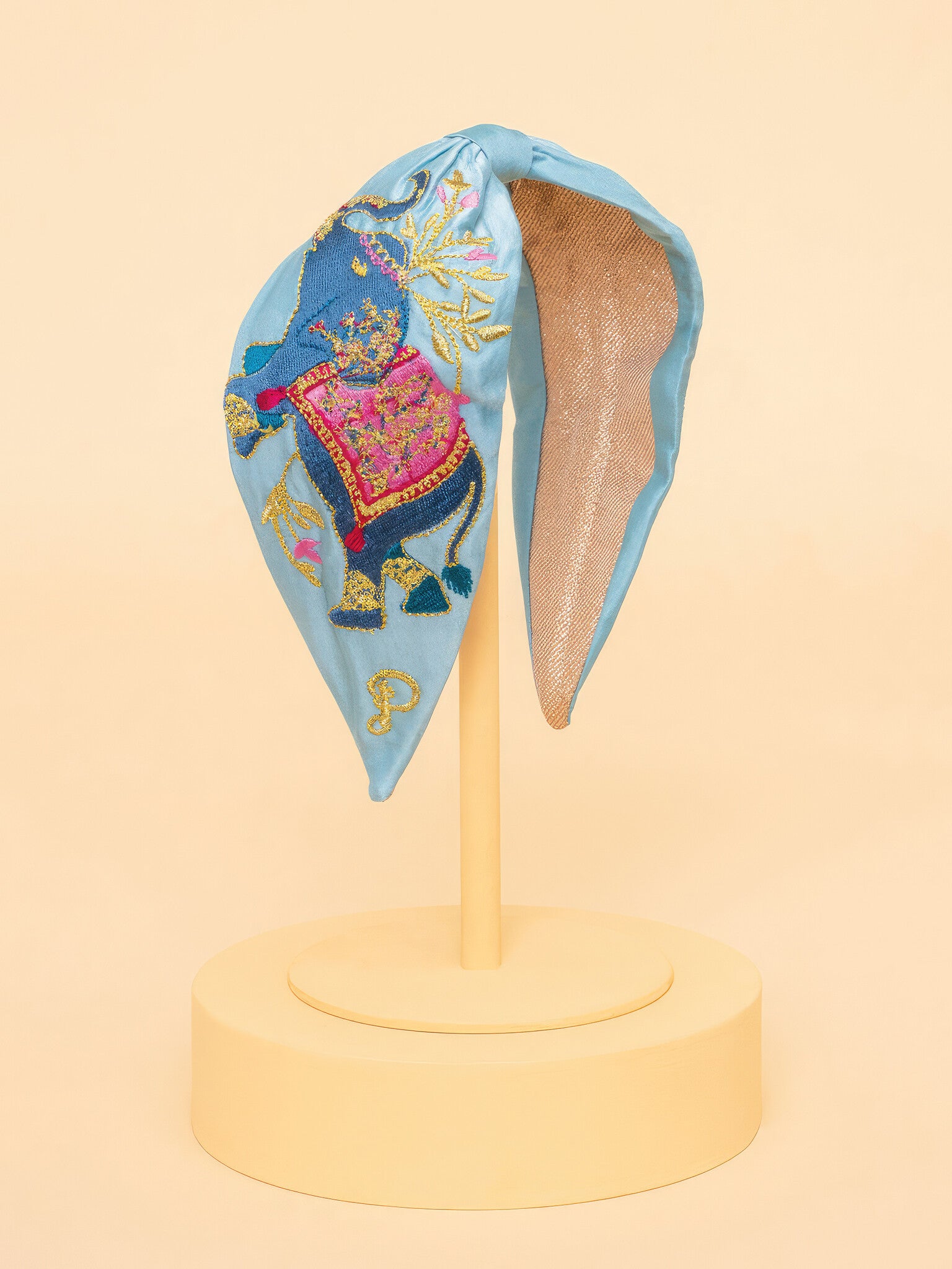 Elephant Satin Embroidered Headband - Cornflower by Powder UK – Harlow ...