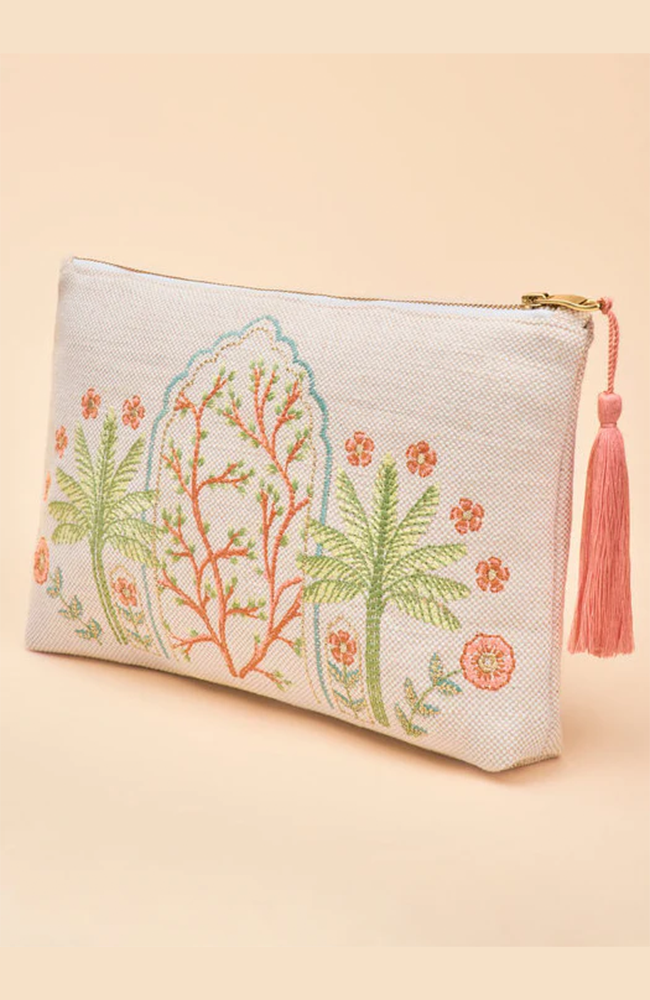 Jute Zip Pouch – Paradise Palms by Powder UK – Harlow North