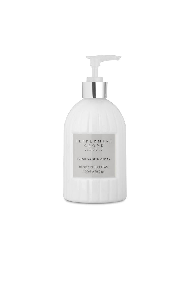 Fresh Sage & Cedar Hand & Body Cream - 500ml by Peppermint Grove ...