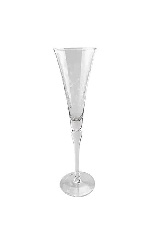 Floral Etched Tall Champagne Glass - Clear by French Country – Harlow North